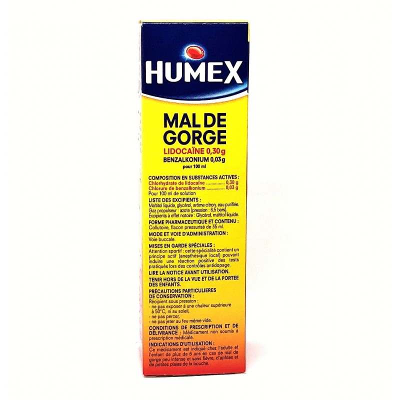 Humex Mal de Gorge Collutoire Citron - 35 ml