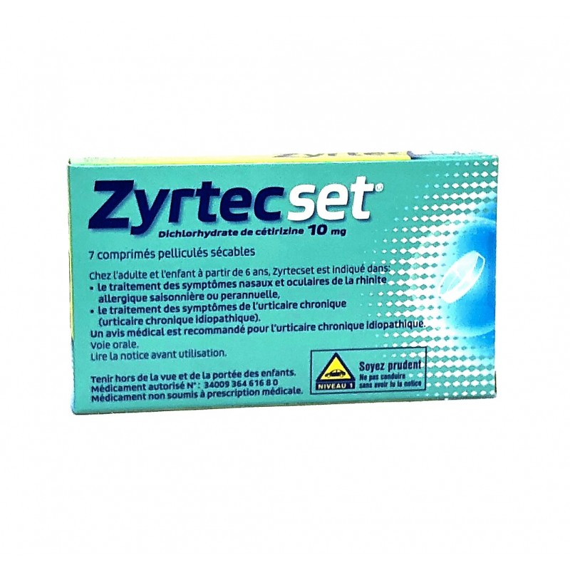 Zyrtecset 10 mg - 7 Comprimés Sécables